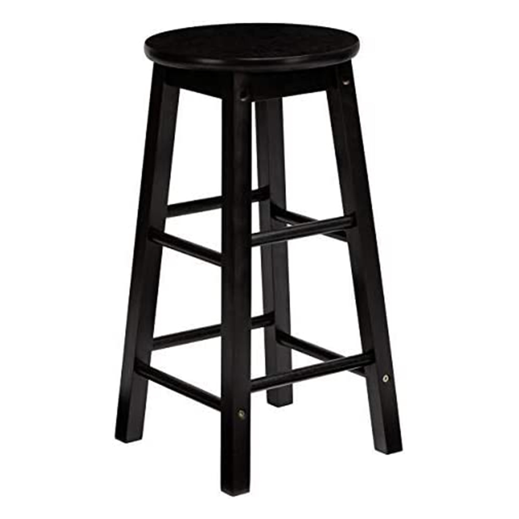 PJ Wood Classic Round-Seat 29 Inch Kitchen Counter Stools, Black, Set ...
