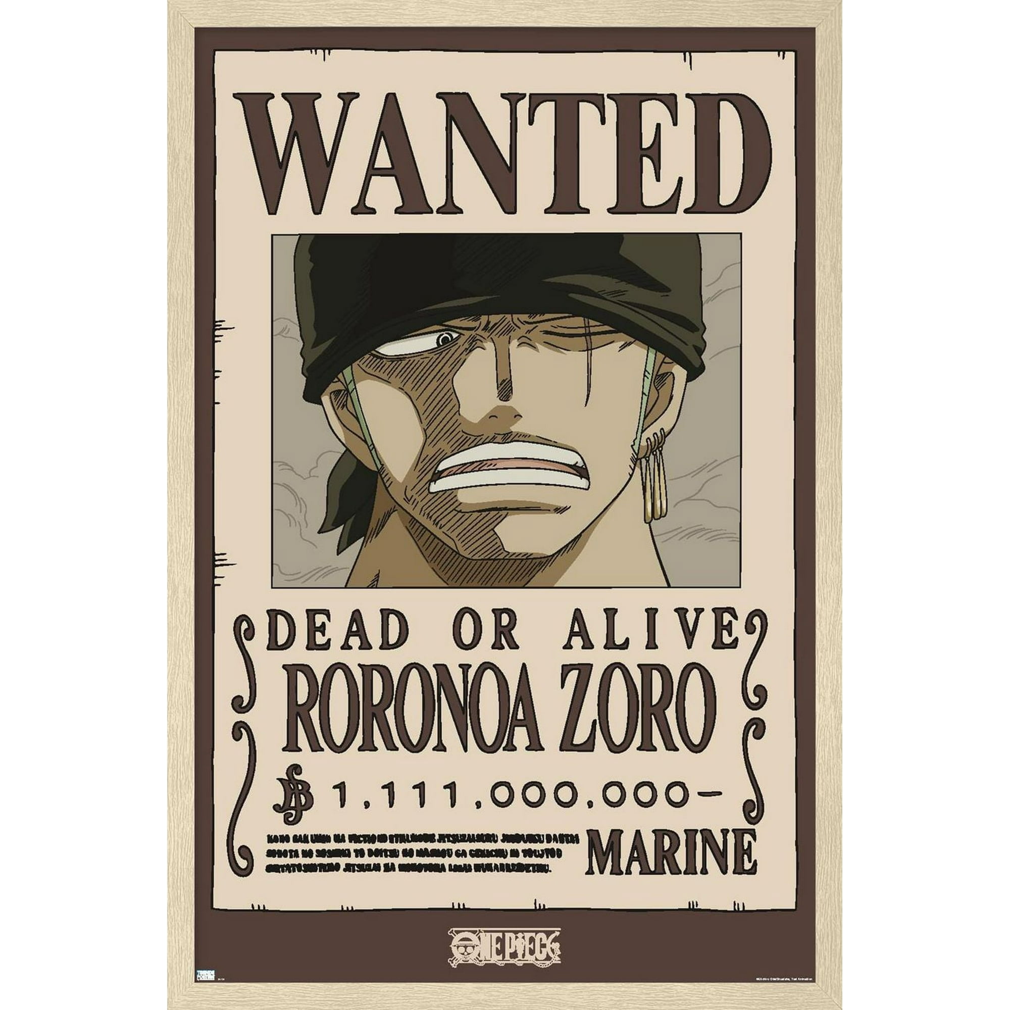 Click here for Trends International One Piece - Roronoa Zoro Want... prices