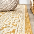 Sinjuri Medallion Textured Weave Yellow/Cream 4 ft. x 6 ft. Indoor ...