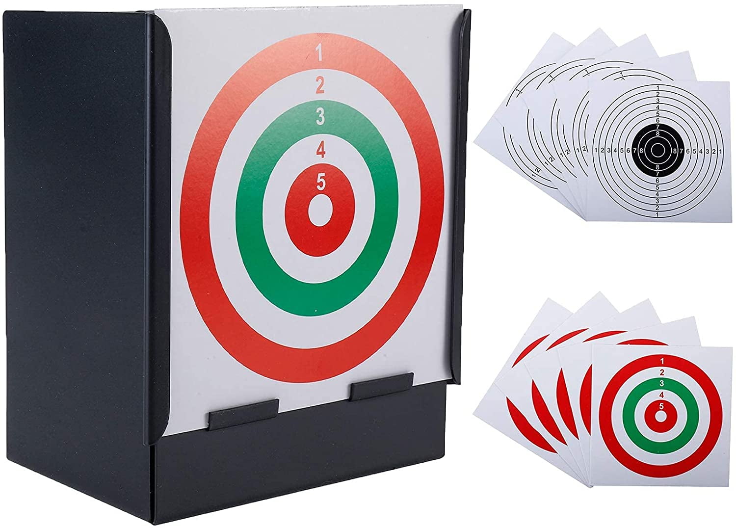 Solid Metal Pellet Trap with 10 Papers Targets for Airsoft Air Rifles ...
