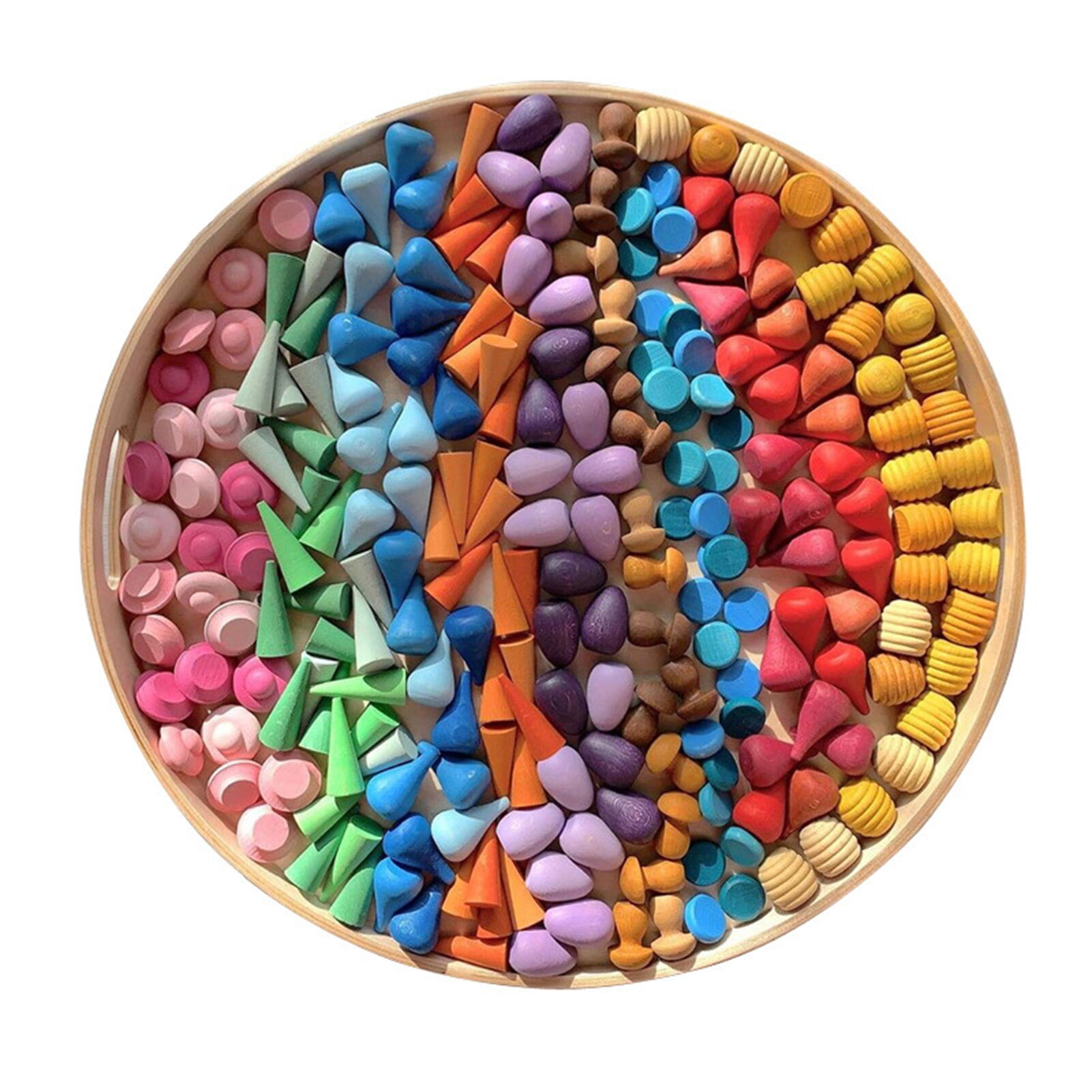 Click here for Beileda Wooden Constructor Set Rainbow Blocks Loos... prices