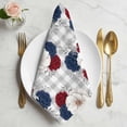 Cloth Napkins Independence Day Red White Blue Floral Washable Soft ...