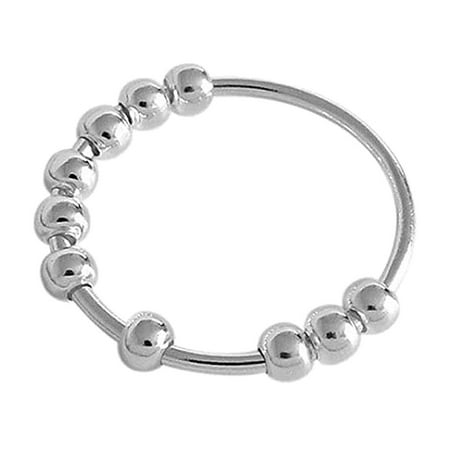 Adjustable Silver ner Ring Stress Relief Ring with Beads Anti Stress ...