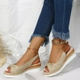 Midsumdr Sandals Women Open-toe Espadrilles Wedges Shoes Slingback Mid ...