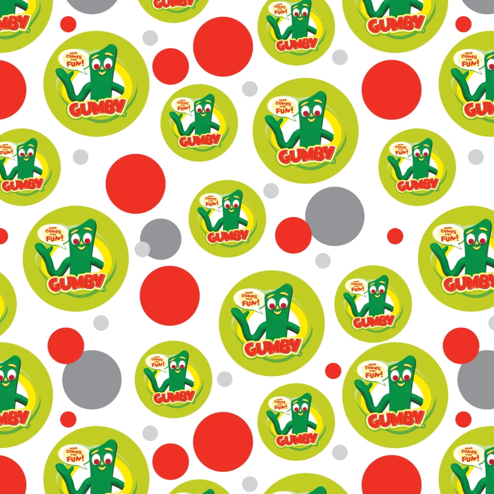 Gumby Logo Here Comes the Fun Premium Gift Wrap Wrapping Paper Roll ...