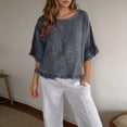 CONZONE T Shirts For Women Crew Neck Mid Sleeve Womens Shirts Solid ...