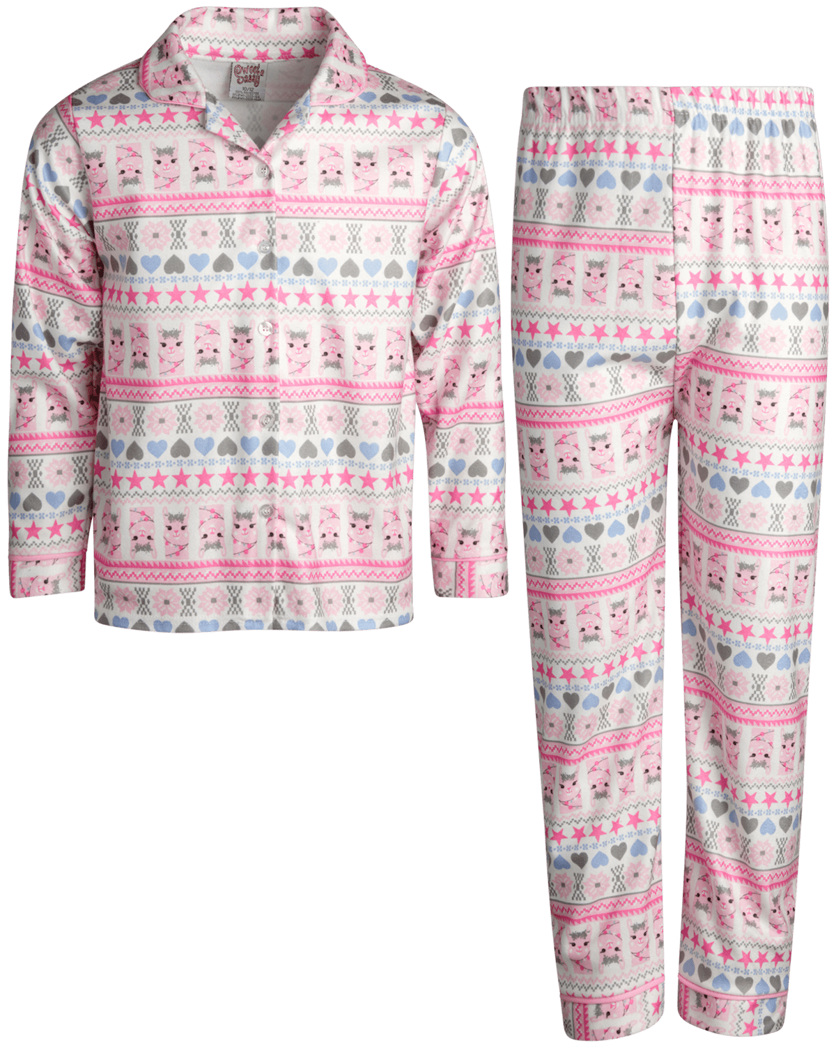 Sweet & Sassy Girl's Flannel Pajamas - 2 Piece Long Sleeve Button Down ...