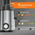 800W Juicer Machine with Wide 3” Feed Chute, Stainless Steel, BPA-Free ...