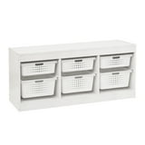 Your Zone Wooden Kids Horizontal Sliding Bin Organizer with 6 Storage ...