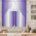 3 Pieces Swag Kitchen Curtains Set, Purple Ombre Valance Swag & Small ...