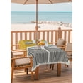Black Stripes Rectangle Outdoor Tablecloth with Umbrella Hole Yellow ...