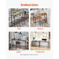 55 x 15 x 39 Inch Bar Height Table with Sturdy Metal Frame and Rustic ...