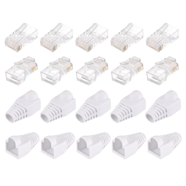 RJ45 Cat6 Connectors RJ45 Ends 8P8C Modular Plug Pass Through Connector ...