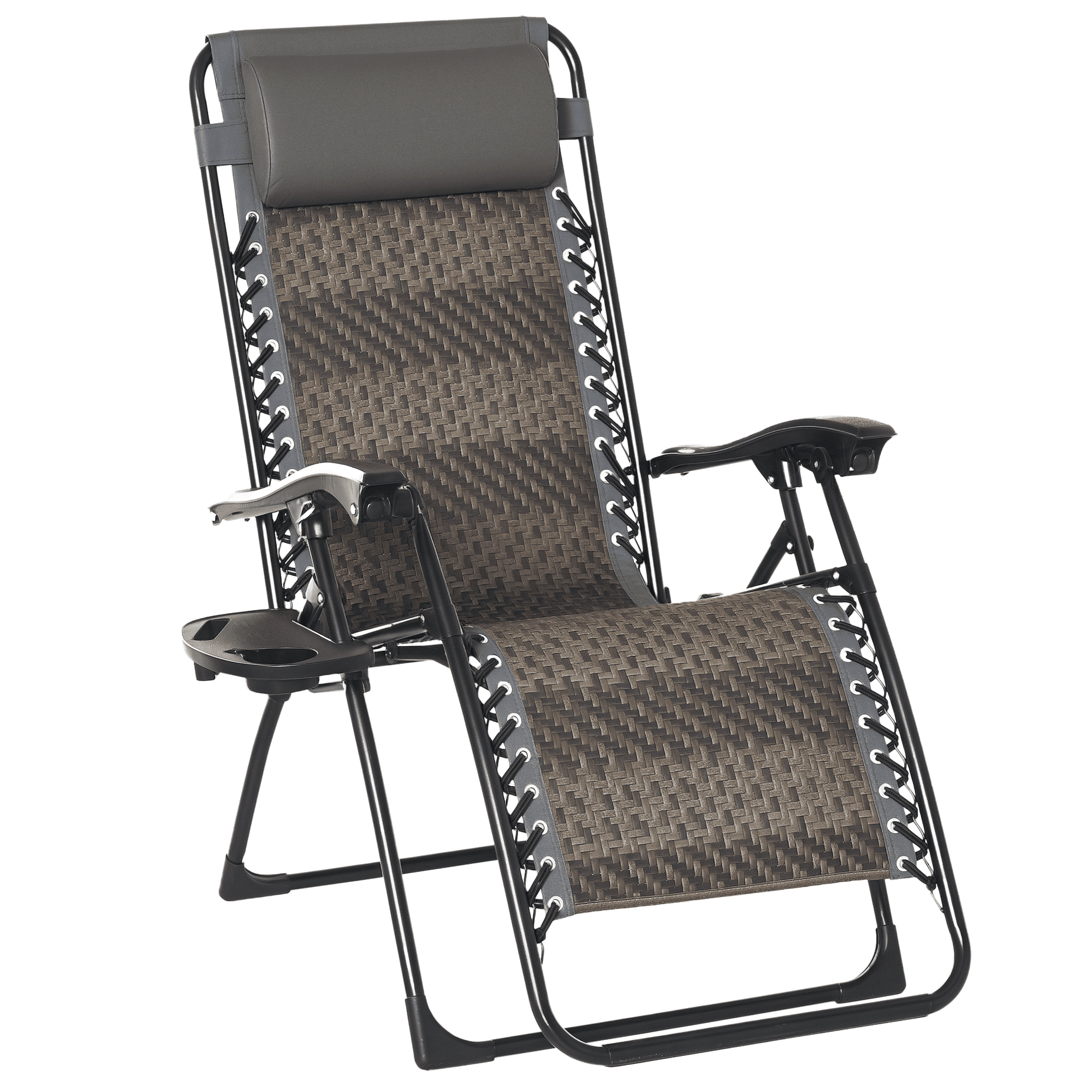 Click here for Outsunny Zero Gravity Chair Wicker Lounger  Grey 2... prices