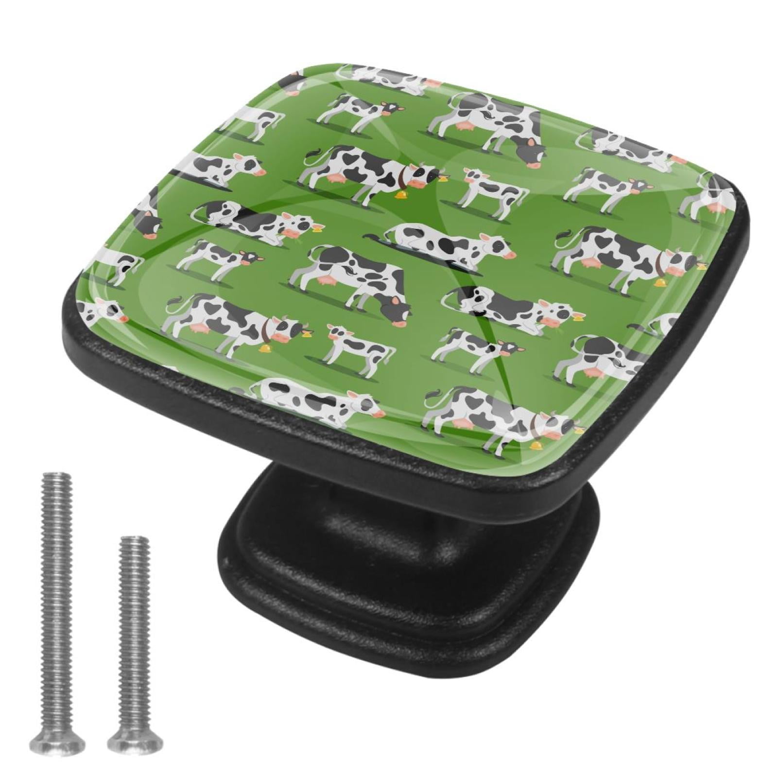 4 Pcs Cabinet Handle Drawer Pulls Cows Knobs with Screws Square ...
