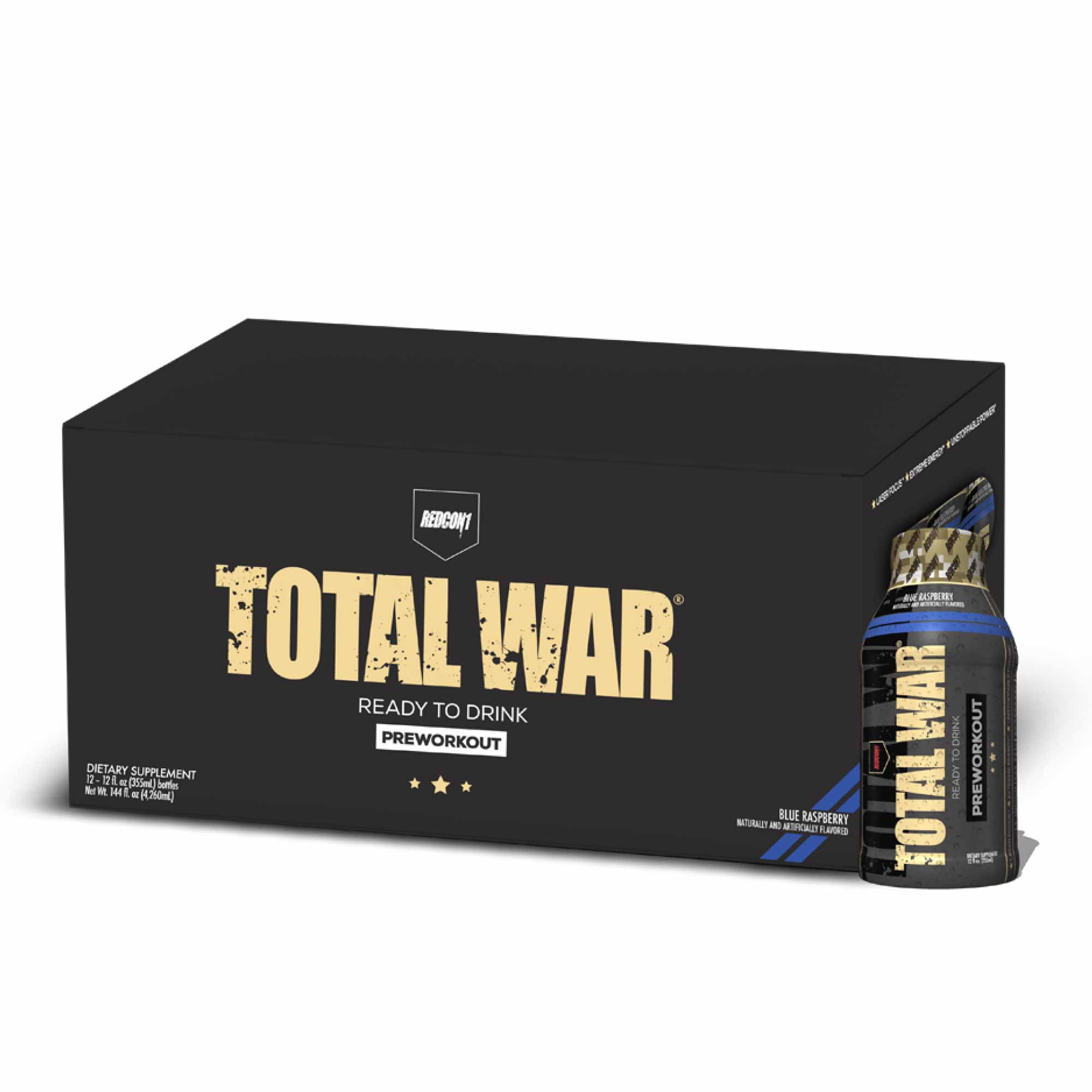 REDCON1 - RTD Total War Pre Workout (Ready To Drink), Blue Raspberry ...