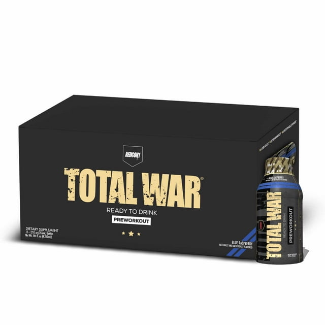 REDCON1 - RTD Total War Pre Workout (Ready To Drink), Blue Raspberry ...