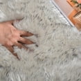 ORINOVA Gray And White Area Rug 6x9 Rugs For Bedroom Fuzzy Plush Large ...