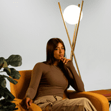 Ozarke Solstice Glass Globe Floor Lamp - Contemporary LED Standing ...