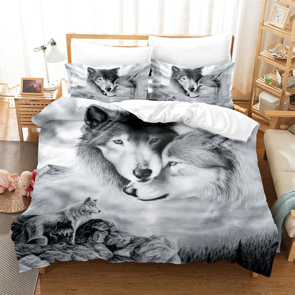 3D Printed Tiger/Wolf/Dog/Cat/Lion/Leopard Graphic Bedding Sets ...