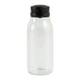 (4 pack) Your Zone 16 Fluid oz Plastic Water Bottle with Flip Top Chug Lid, No Straw, Clear with ...