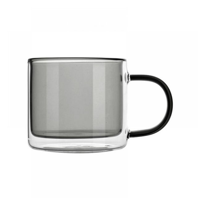 Double-Wall Glass Mug Coffee Cup with Handle, for Coffee/Latte ...