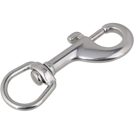 90mm 304 Stainless Steel Swivel-Eye Bolt Snap Hook Round Eye Swivel ...
