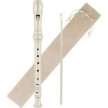 Black-8 Holes Soprano Recorder with Cleaning Rod, German Style C Key ...