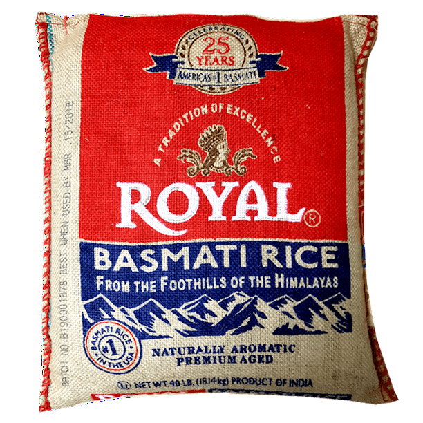 ROYAL Basmati Rice Jute Bag 40lb - Walmart.com