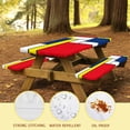 Abstract Color Block Picnic Table Cover with Bench Covers Yellow Red ...