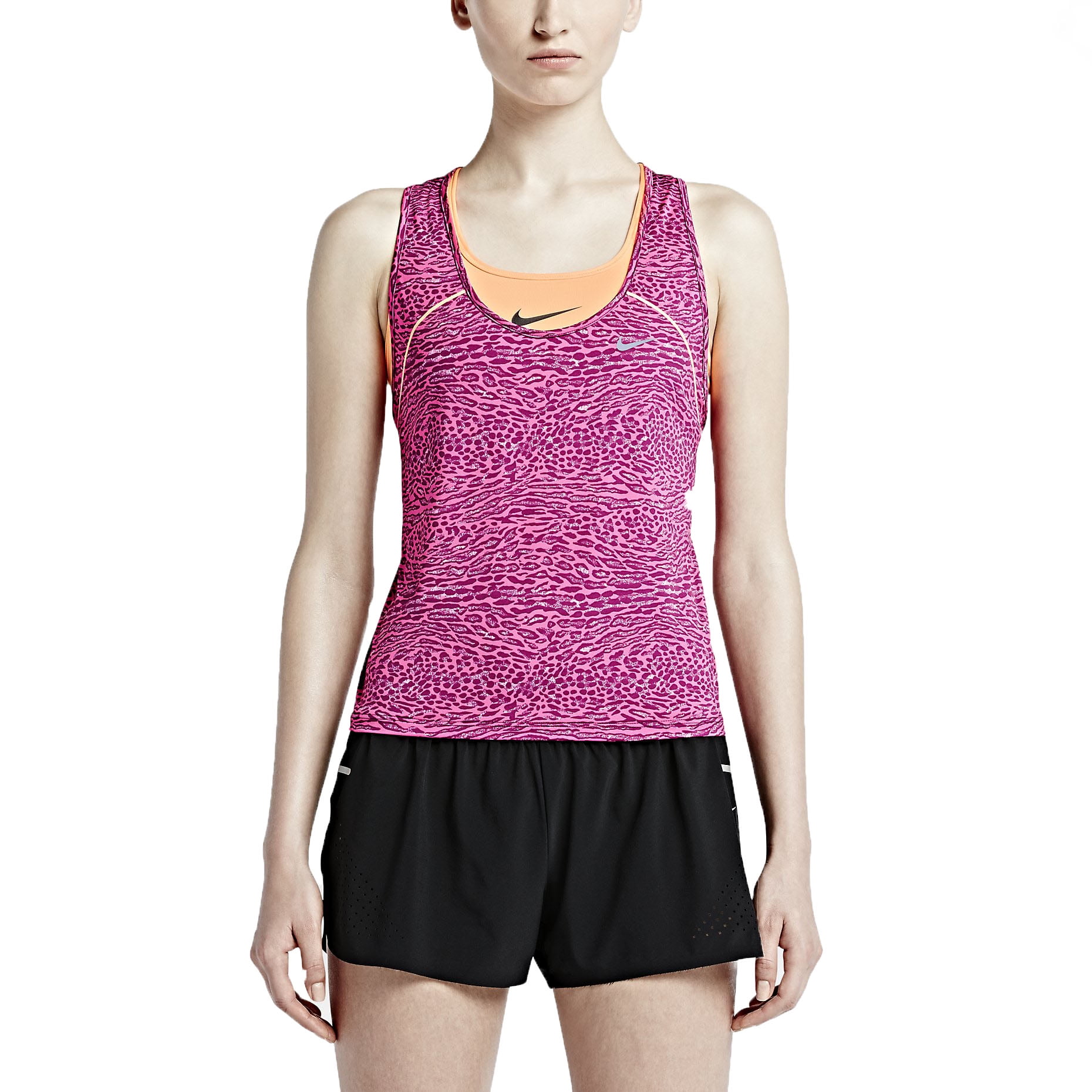 Nike Womens Dri Fit Racing Running Tank Top Magenta