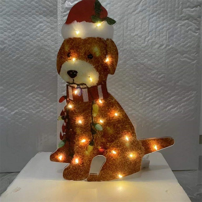 Walmart Dog Outdoor Christmas Decoration Holiday Living 2 Ft LED White