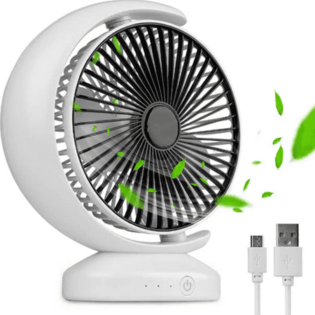 Quiet Fans for Bedroom, USB Desk Fan, Battery Operated, Rechargeable ...