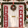 AUQ 2026 New Merry Christmas Porch Banner Sign 11.8"X70.87" Xmas Green ...