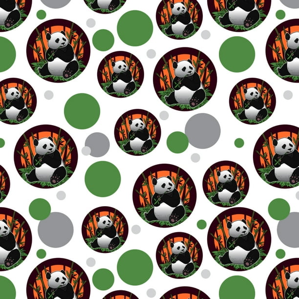 Giant Panda Bear Eating Bamboo Premium Gift Wrap Wrapping Paper Roll ...
