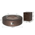 COSIEST 2-Piece Outdoor Propane Firepit Table Set with Tank Table, Wind ...