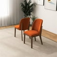 Belar Mid-Century Velvet Dining Chair in Burnt Orange (Set of 2 ...