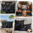2 Pack Outdoor Waterproof Throw Pillow Covers,Watercolor Purple Berry ...