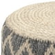 Edgeley Boho Round Pouf in Grey, Natural Woven Braided Jute - Walmart.com