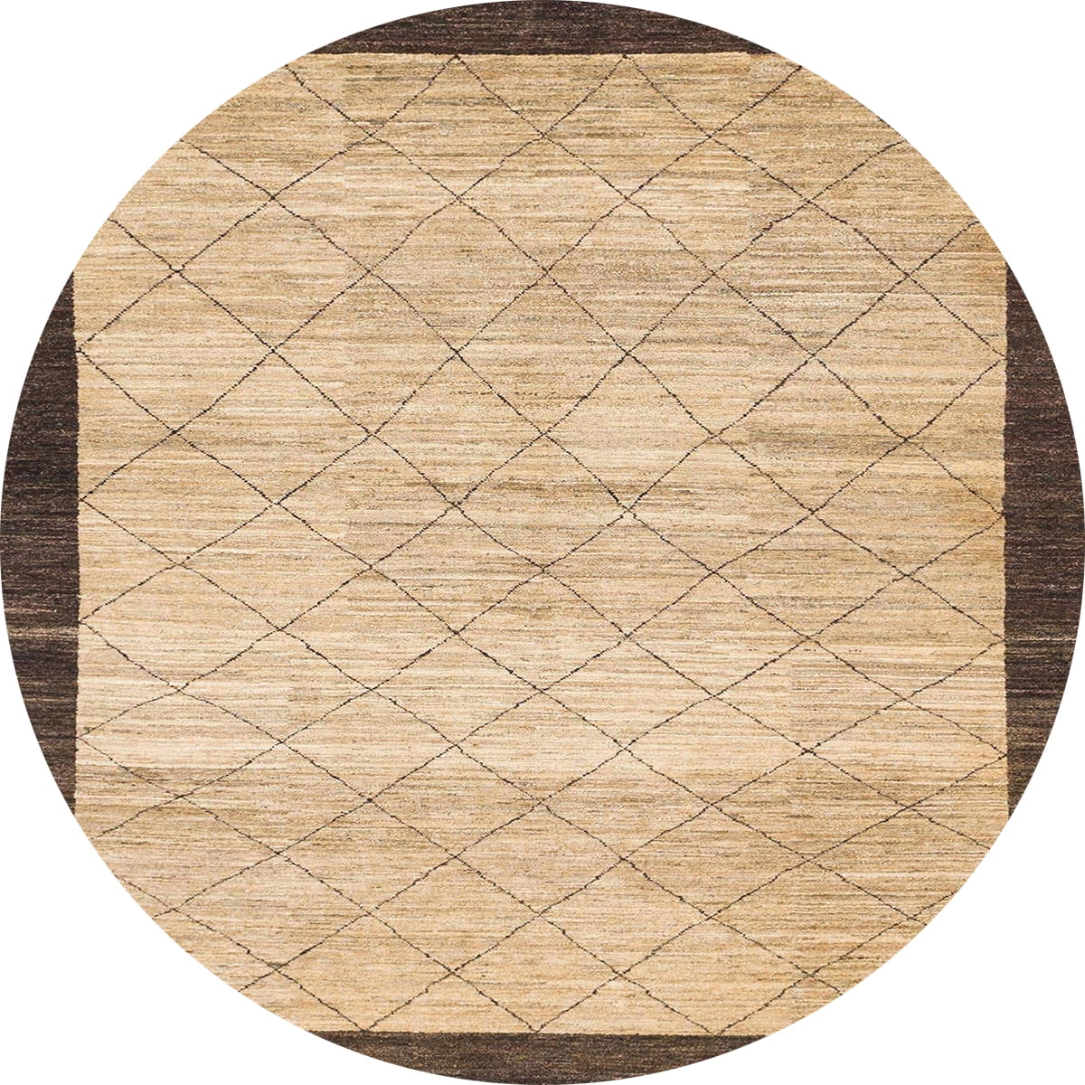 Ahgly Company Indoor Round Abstract Dark Gold Brown Abstract Area Rugs ...
