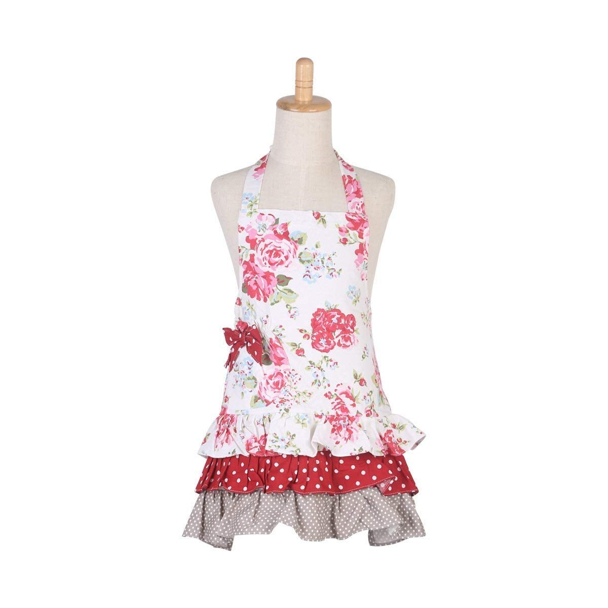 Novo Cotton Apron for Kid Girl with Pockets Adjustable Cooking Baking ...