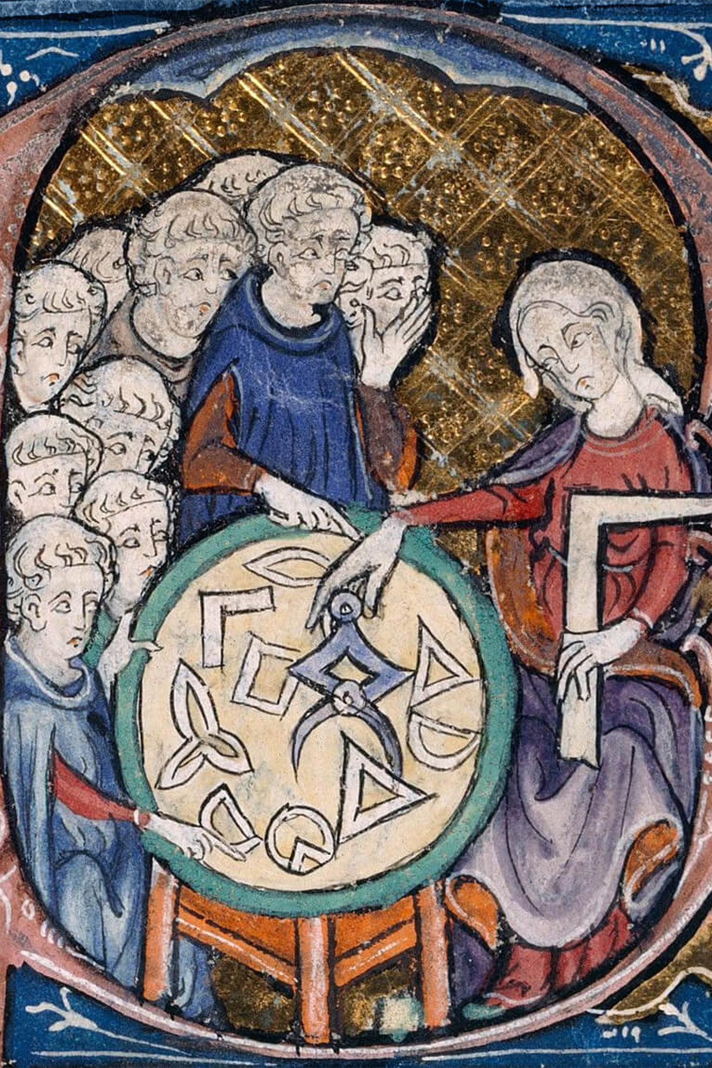 24x36 gallery poster, Woman teaching geometry c1310 from translation of ...