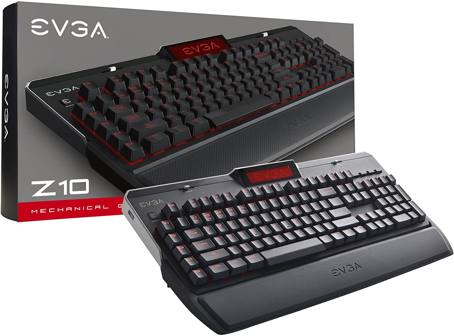 EVGA Z10 Gaming Keyboard, Red Backlit LED, Mechanical Brown Switches ...