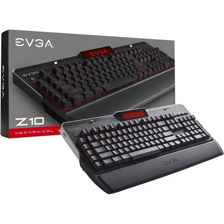 EVGA Z10 Gaming Keyboard, Red Backlit LED, Mechanical Brown Switches ...