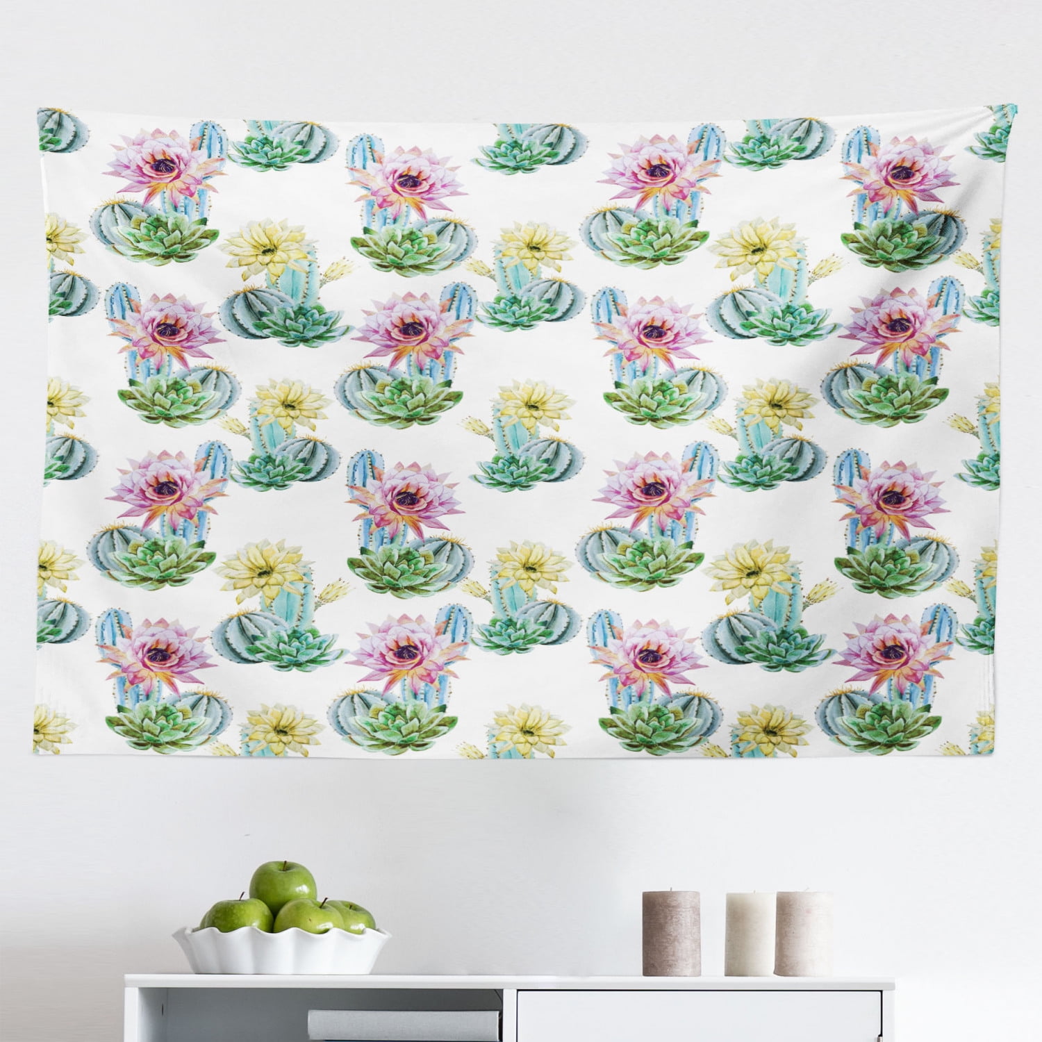 Cactus Tapestry, Cactus Balls with Spikes on a Montain Desert Sand Hot ...