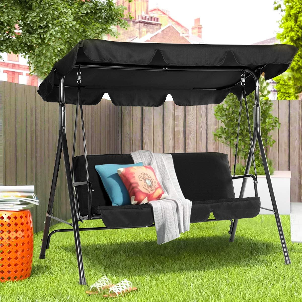 Click here for Aecojoy 3-Seat Outdoor Porch Swing With Removable... prices