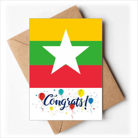 Myanmar National Flag Asia Country Wedding Cards Congratulations ...