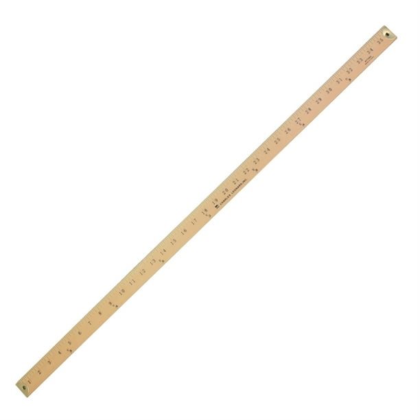 Metal Edged Yardstick Ruler, Inches and 1/8 Yard Measurements, Natural ...