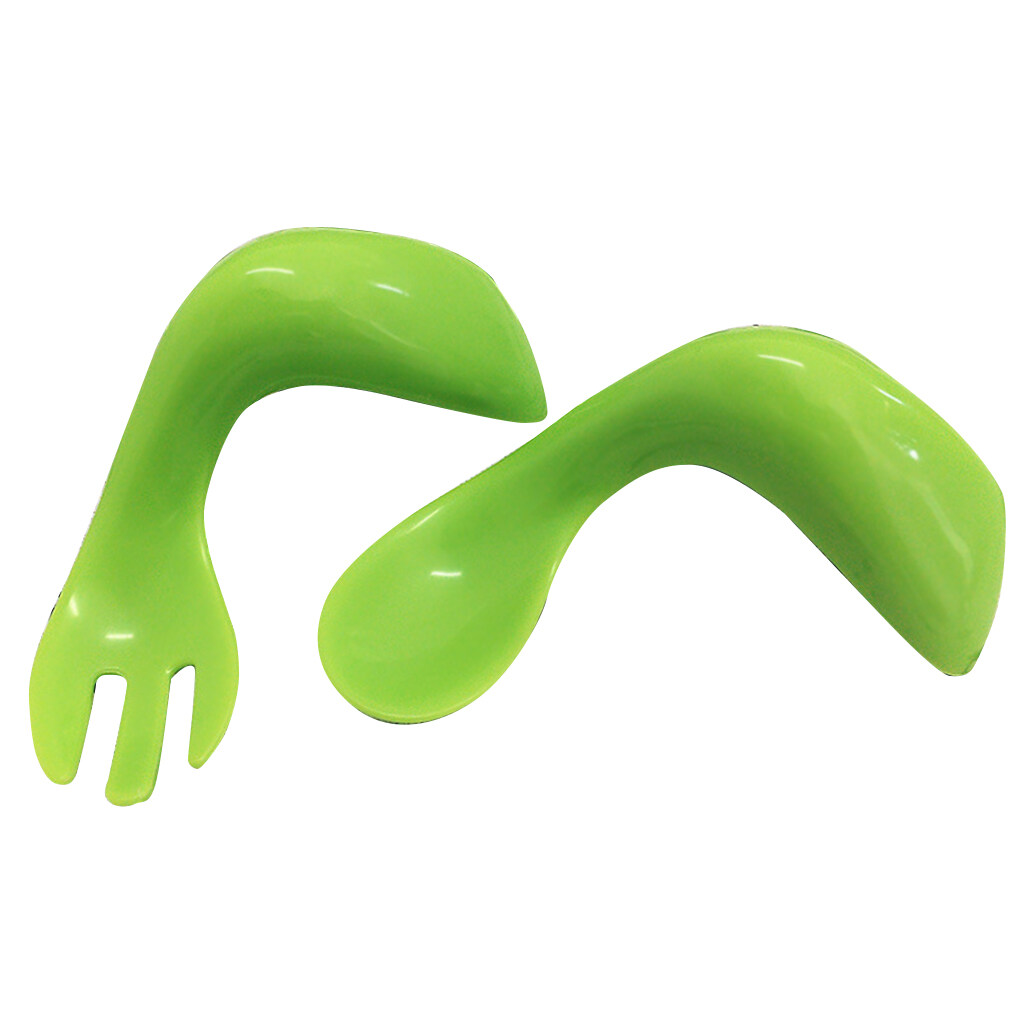 The spoon is crookedChildren Training Helper Plastic Curve Spoon Fork ...