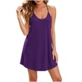 Baeitkot Women's Round Neck Sleeveless Dress Women's Fashion Solid ...